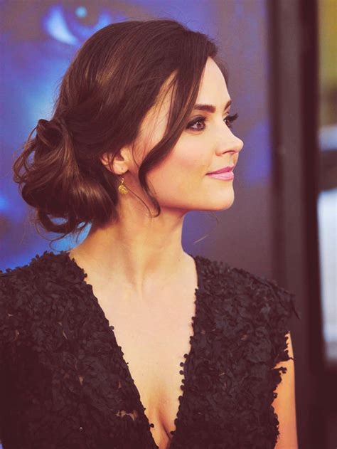 Download Captivating Jenna Coleman Smiling Radiantly Wallpaper