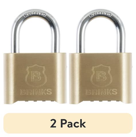 2 Pack Brinks Solid Brass 50mm Resettable Combination Padlock With