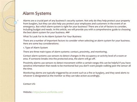 PPT Alarm Systems PowerPoint Presentation Free Download ID 11741538
