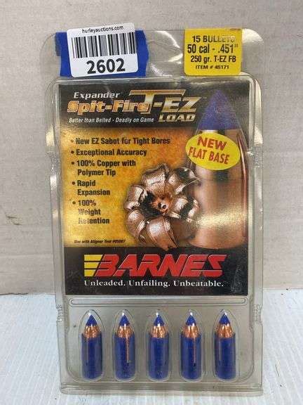 Package Of Barnes 50 Cal 250 Gr Muzzleloader Bullets Hurley Real