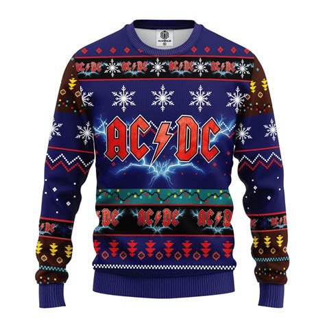 Acdc Ugly Christmas Sweater Blue Robinplacefabrics