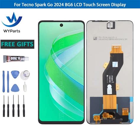6 6 英寸適用於 Tecno Spark Go 2024 Bg6 手機 Lcd 顯示屏和觸摸屏數字化儀維修更換備件 蝦皮購物