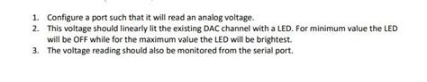 Solved 1 Configure A Port Such That It Will Read An Analog Chegg Com