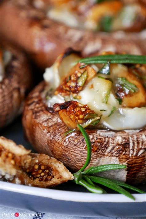 Honey Figs Cheese Stuffed Mushrooms Passionspoon