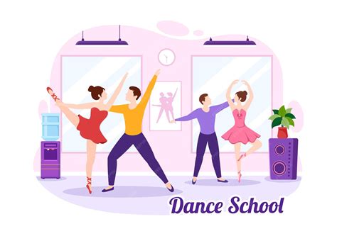 Premium Vector Dance School Illustration Of People Dancing Or Choreography With Music