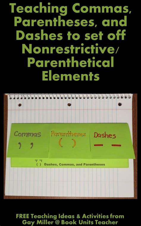 When To Use Parentheses Commas And Dashes Book Units Teacher