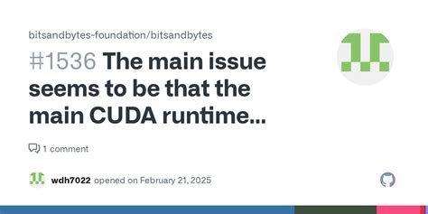 The Main Issue Seems To Be That The Main Cuda Runtime Library Was Not Detected · Issue 1536