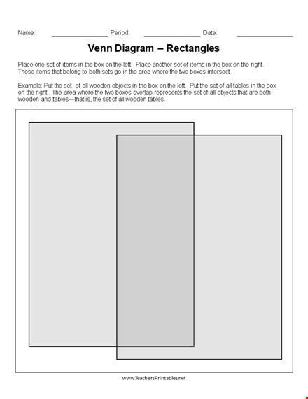 Rectangle Shaped Venn Diagram Template