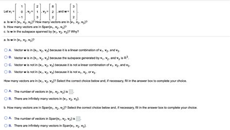 solved 1 let v1 0 v2 1 vz 2 and w 1 1 3 2 2 a is