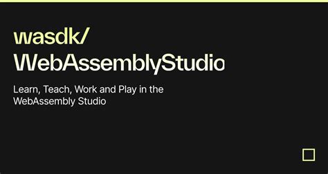 Wasdk Webassemblystudio Codesandbox