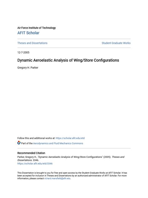 Goland Wing Aeroelastic Analysis Pdf Aerodynamics Computational Fluid Dynamics