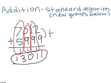 Addition Standard Algorithm New Groups Below Math Showme