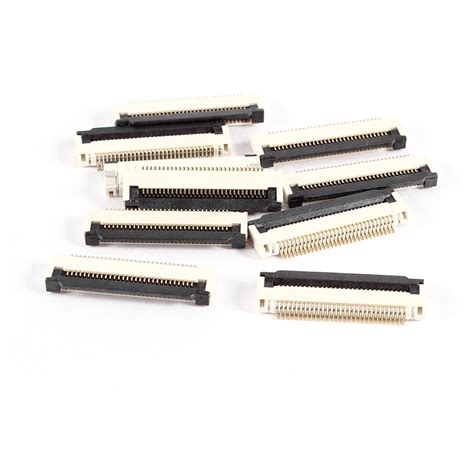 Unique Bargains 10 Pcs Single Row Bottom Connect 0 5mm Pitch 30 Pin Fpc Ffc Connector