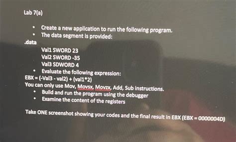 Solved Code In Assembly Code Pls X64 Visual Studios C I