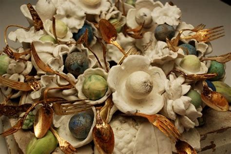 Cynthia Giachetti “centerpiece” Porcelain And Handmade Glaze Cone 6 Katrina Rusted Flatware