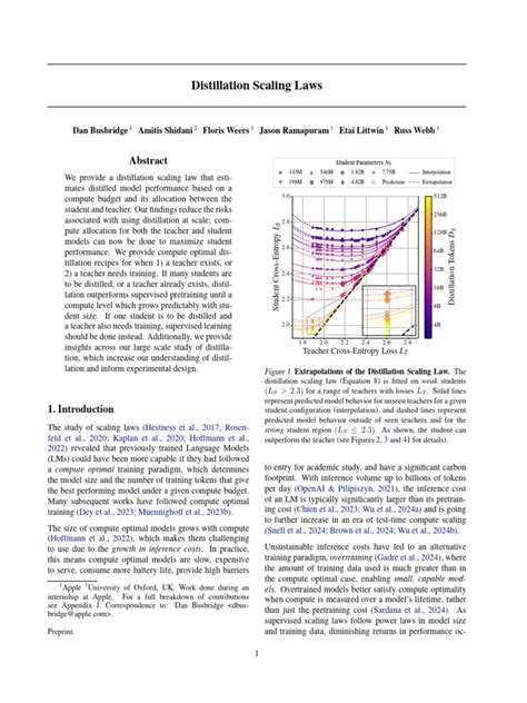 Distillation Scaling Laws Apple Pdf Data Applied Mathematics