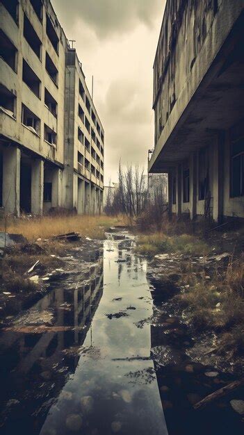 Premium Ai Image A Nuclearwracked Metropolis With Deteriorating