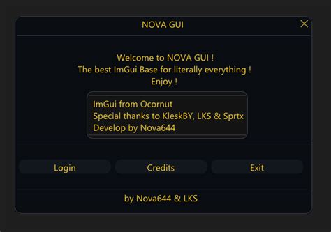 github nova644 novagui imgui base external menu loader application