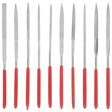 Fondotin Needle File Set With Red Rubber Handles For Jewelry