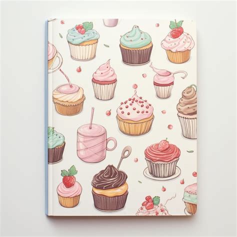 Premium Photo There Is A Notebook With A Pattern Of Cupcakes On It Premium Photo There Is A Notebook With A Pattern Of Cupcakes On It