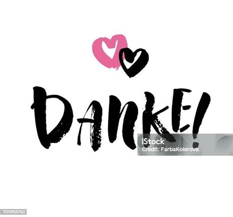 감사 독일에 감사 손으로 그린 벡터에 고립 된 흰색 배경에 글자 당신을 위해 현대 브러시 잉크 Handlettering 디자인