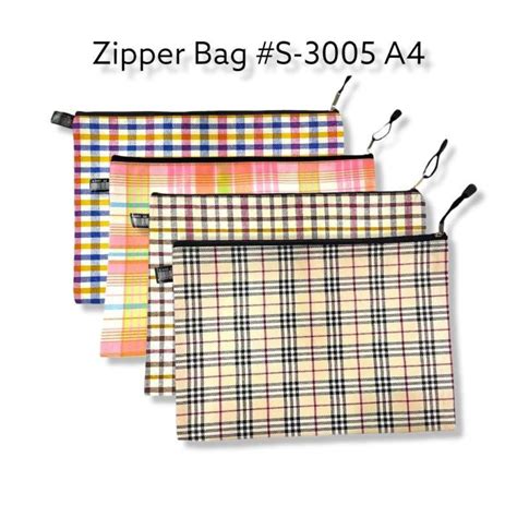 Jual Map Dokumen Resleting Ukuran A4 3005 Motif Kotak Kotak Zipper