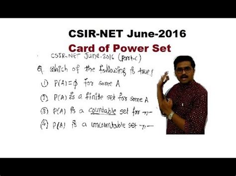 CSIR NET Mathematics June Csir Net Questions Power Set Real Analysis YouTube