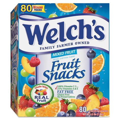 Welchs Gluten Free Fruit Snacks Mixed Fruit 0 9oz 80 Count