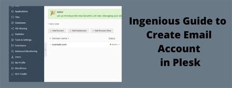 How To Create Email Account Id In Plesk Panel