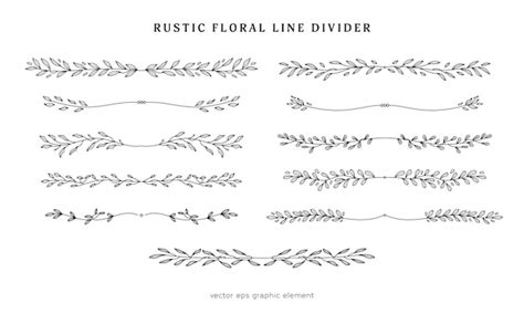 Premium Vector Rustic Floral Line Divider Vector Collection For Page