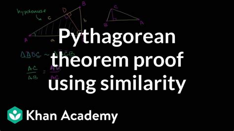 Pythagorean Theorem Proof Similar Triangles
