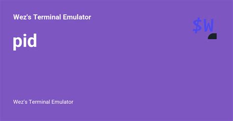 Pid Wezs Terminal Emulator Pid Wezs Terminal Emulator