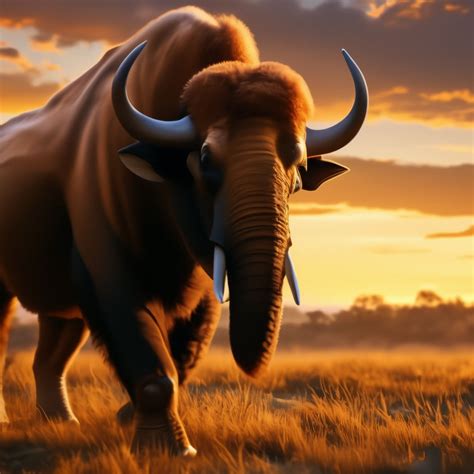 A Hybrid Of A Bison And An Elephant — Image Created In Shedevrum