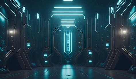 Premium Ai Image Spaceship Futuristic Interior Generative Ai