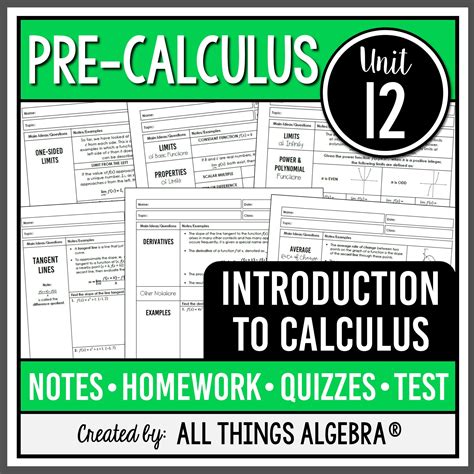 Pre Calculus Unit 12 Introduction To Calculus Unit 12 All Things