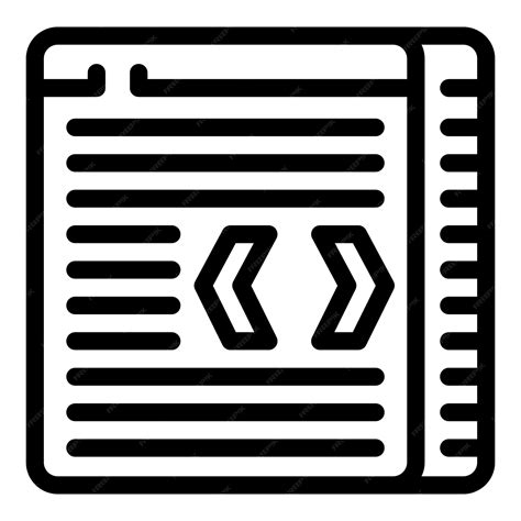 premium vector software script icon outline vector program coding