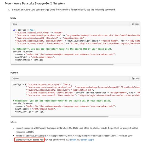 azure databricks accessing azure data lake storage gen2 via service