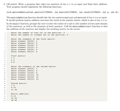 Solved 2 40 Points Write A Program That Takes Two