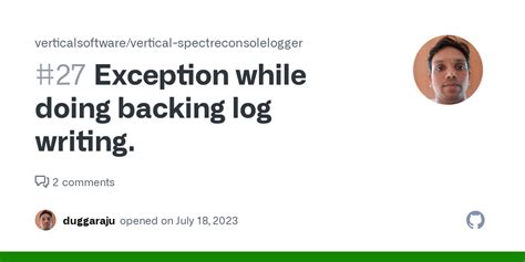 Exception While Doing Backing Log Writing · Issue 27