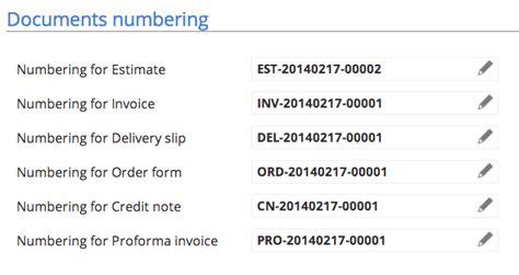 Document Numbering Rules