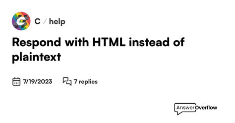 Respond With Html Instead Of Plaintext C