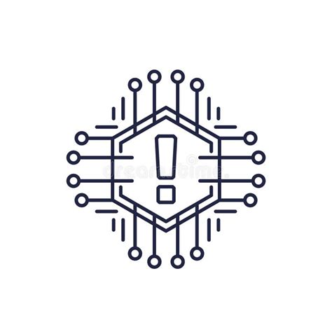 System Error Warning Alert Line Icon Stock Illustration Illustration