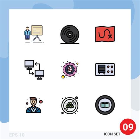 9 Universal Filledline Flat Color Signs Symbols Of Wreath Transfer Map Sharing File Editable