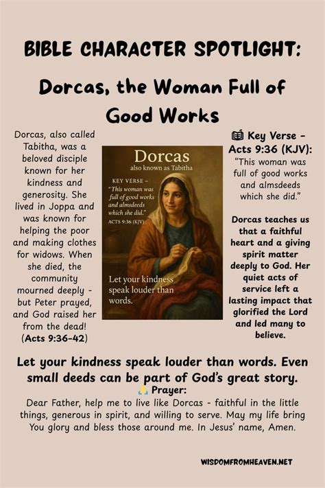🌸 Bible Character Spotlight Dorcas Tabitha Acts Bible Characters