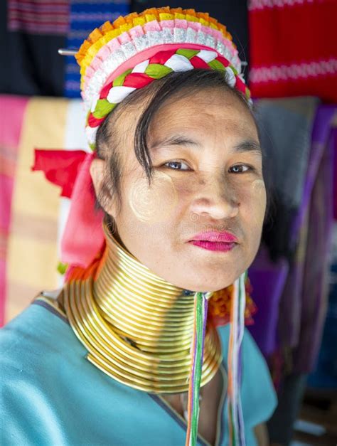 Portrait Of Long Neck Karen Tribe Woman Editorial Image Image Of