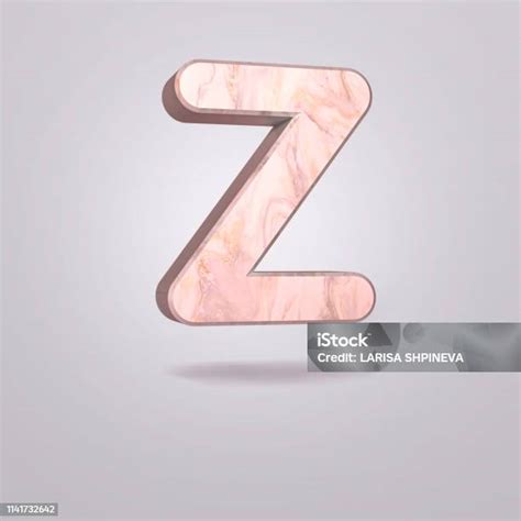핑크 대리석 추상 3d 대문자 Z 현대 글꼴 고립 된 회색 배경에 현실적인 알파벳 빈티지 포스터입니다 아트 디자인입니다 3d