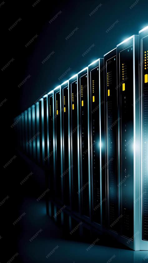 Premium Photo Photo Of A Row Of Servers In A Highly Secure Data Center