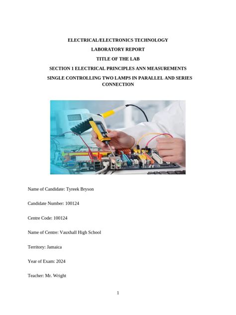 Electrical Tech Sba Lab Report Pdf Series And Parallel Circuits Electrical Resistance And
