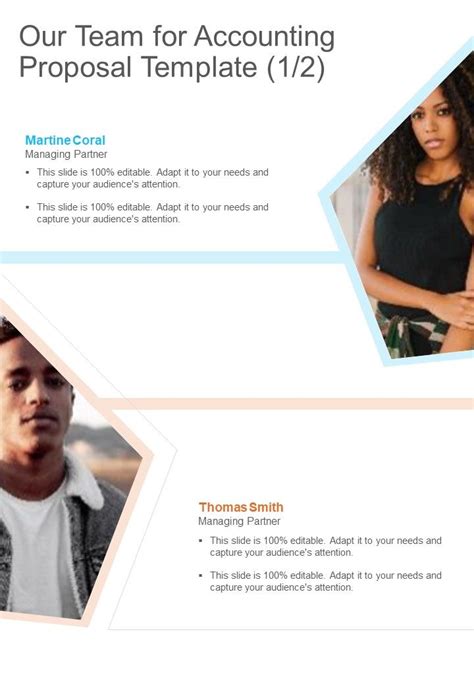 Our Team For Accounting Proposal Template One Pager Sample Example Document Presentation