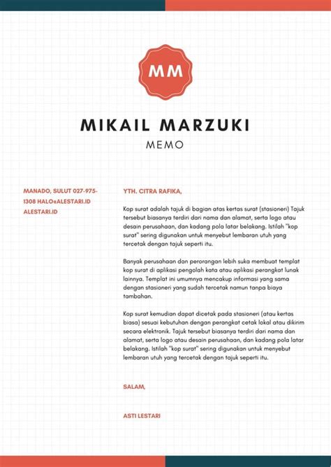 Pilih Desain Contoh Memo Keren Siap Pakai Canva